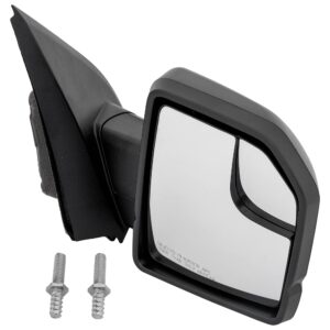 kool-vue mirror compatible with ford f-150 2015-2019 passenger side power non-towing manual folding non-heated with blind spot glass (raptor to 2-26-2018) all cab types textured black