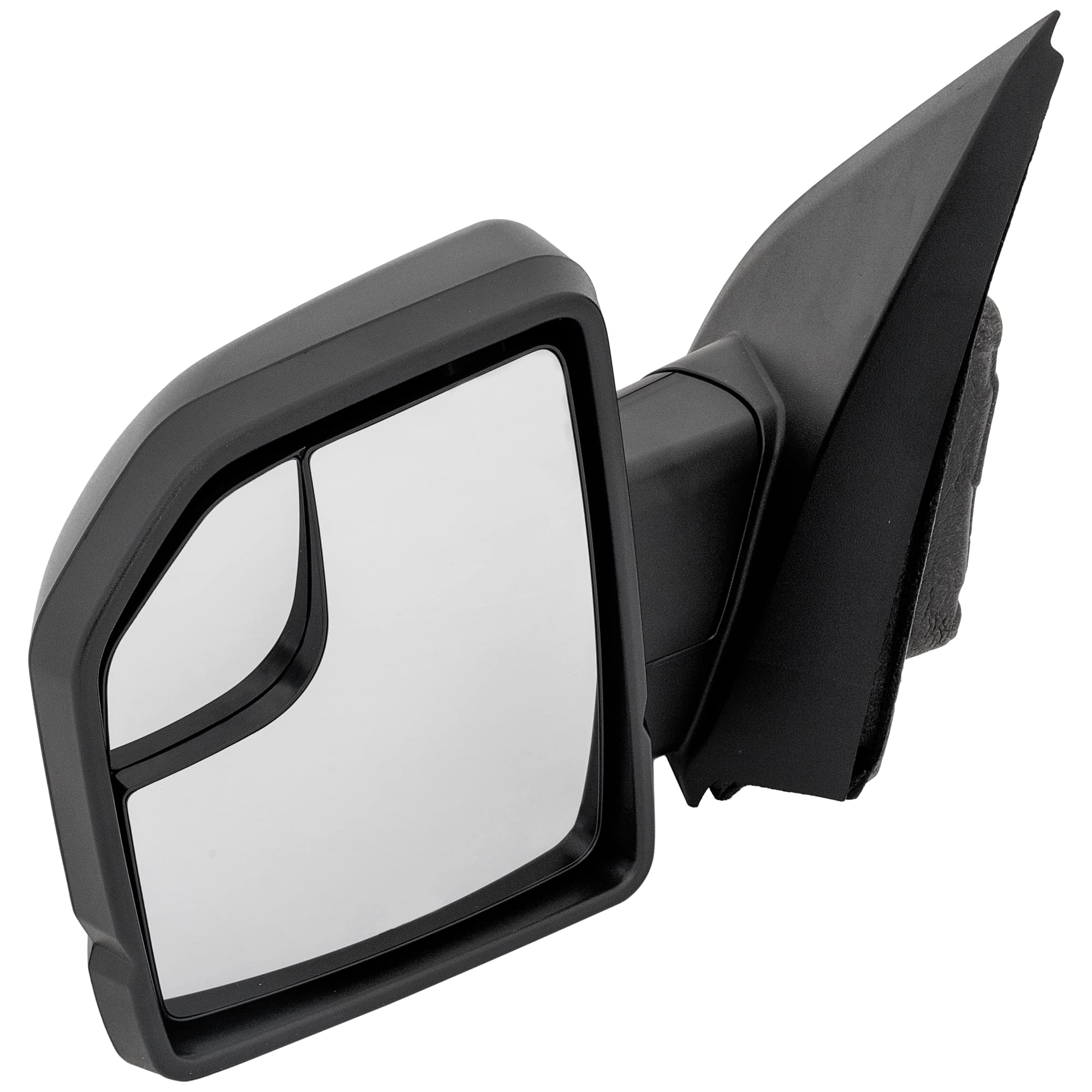 Kool Vue Mirror Compatible with 2015-2020 Ford F-150 Driver Side Manual Folding, Textured Black, With Blind Spot Glass, Power Glass, 8-pin square connector