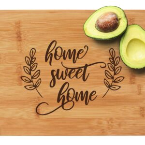 Engraved Cutting Board - Home Sweet Home: a Gift for Housewarming or as a Closing Gift from a Realtor, 8" by 12" Bamboo Cheese Board