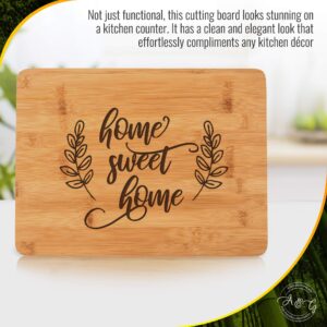 Engraved Cutting Board - Home Sweet Home: a Gift for Housewarming or as a Closing Gift from a Realtor, 8" by 12" Bamboo Cheese Board