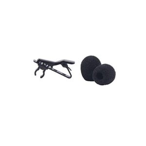 AUGSUN 12Pcs Lavalier Microphone Clip Metal Tie Clips with 12Pcs Foam Windscreen Cover, Lapel Microphone Replacement Kit