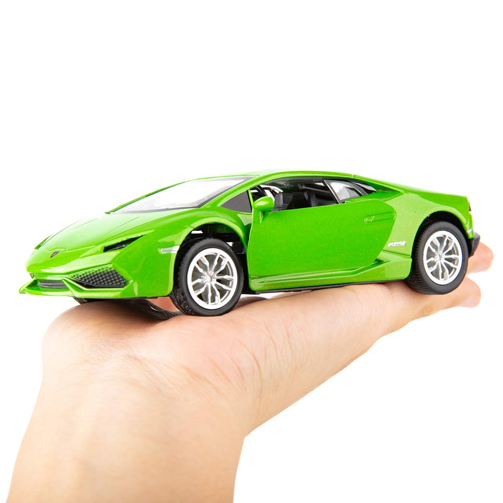 TGRCM-CZ 1/36 Scale Lamborghini Huracan LP610-4 Casting Car Model, Zinc Alloy Toy Car for Kids, Pull Back Vehicles Toy Car for Toddlers Kids Boys Girls Gift (Green)