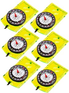 gejoy 6 pieces navigation backpacking compass orienteering hiking compass map reading compass for scout kids outdoor camping (style 1)