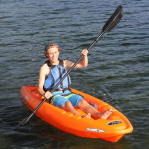 Pelican - Sonic 80X Youth Kayak - Sit-on-Top - Recreational Kayak - 8ft,Orange