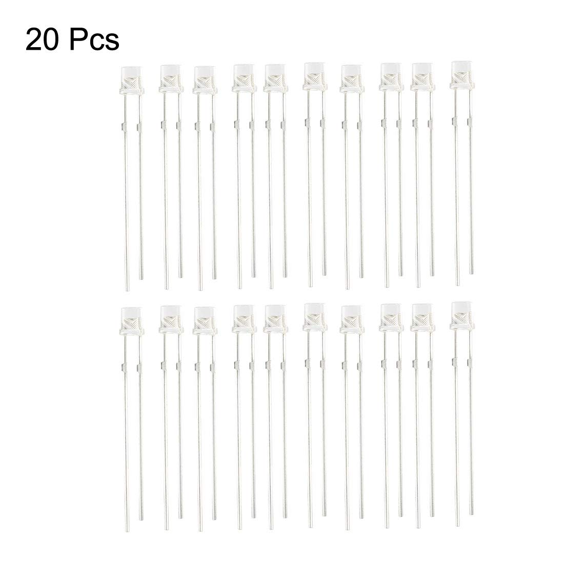 uxcell 20pcs Photosensitive Diode Photodiodes Light Sensitive Sensors,3mm Clear Flat Head Receiver Diode