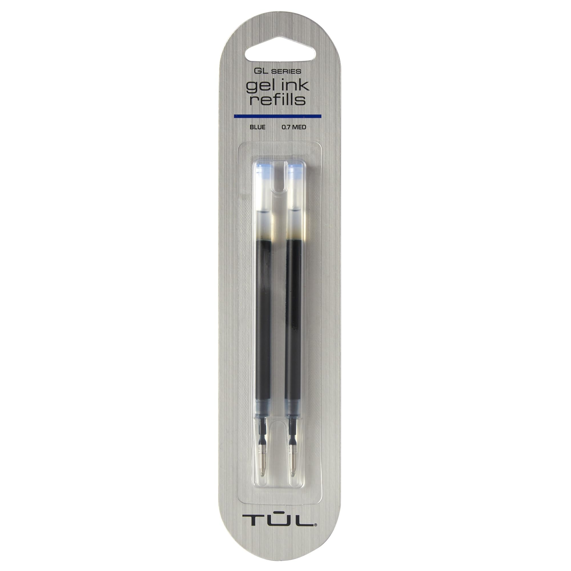 TUL® Gel Pen Refills, Medium Point, 0.7 mm, Blue Ink, Pack of 2 Refills