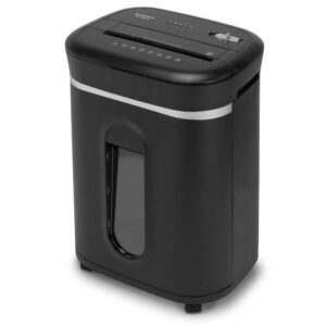 aurora anti-jam 14-sheet crosscut paper/cd and credit card shredder/with 6-gallon pullout basket 120 minutes continuous run time