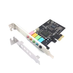 padarsey pcie sound card, 5.1 internal sound card for pc windows 7 with low profile bracket, 3d stereo pci-e audio card, cmi8738 chip 32/64 bit sound card pci express adapter