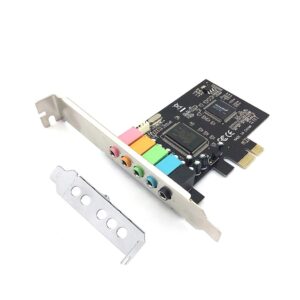 Padarsey PCIe Sound Card, 5.1 Internal Sound Card for PC Windows 7 with Low Profile Bracket, 3D Stereo PCI-e Audio Card, CMI8738 Chip 32/64 Bit Sound Card PCI Express Adapter