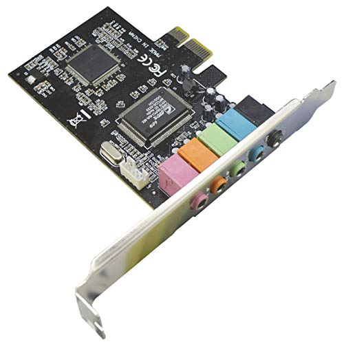 Padarsey PCIe Sound Card, 5.1 Internal Sound Card for PC Windows 7 with Low Profile Bracket, 3D Stereo PCI-e Audio Card, CMI8738 Chip 32/64 Bit Sound Card PCI Express Adapter