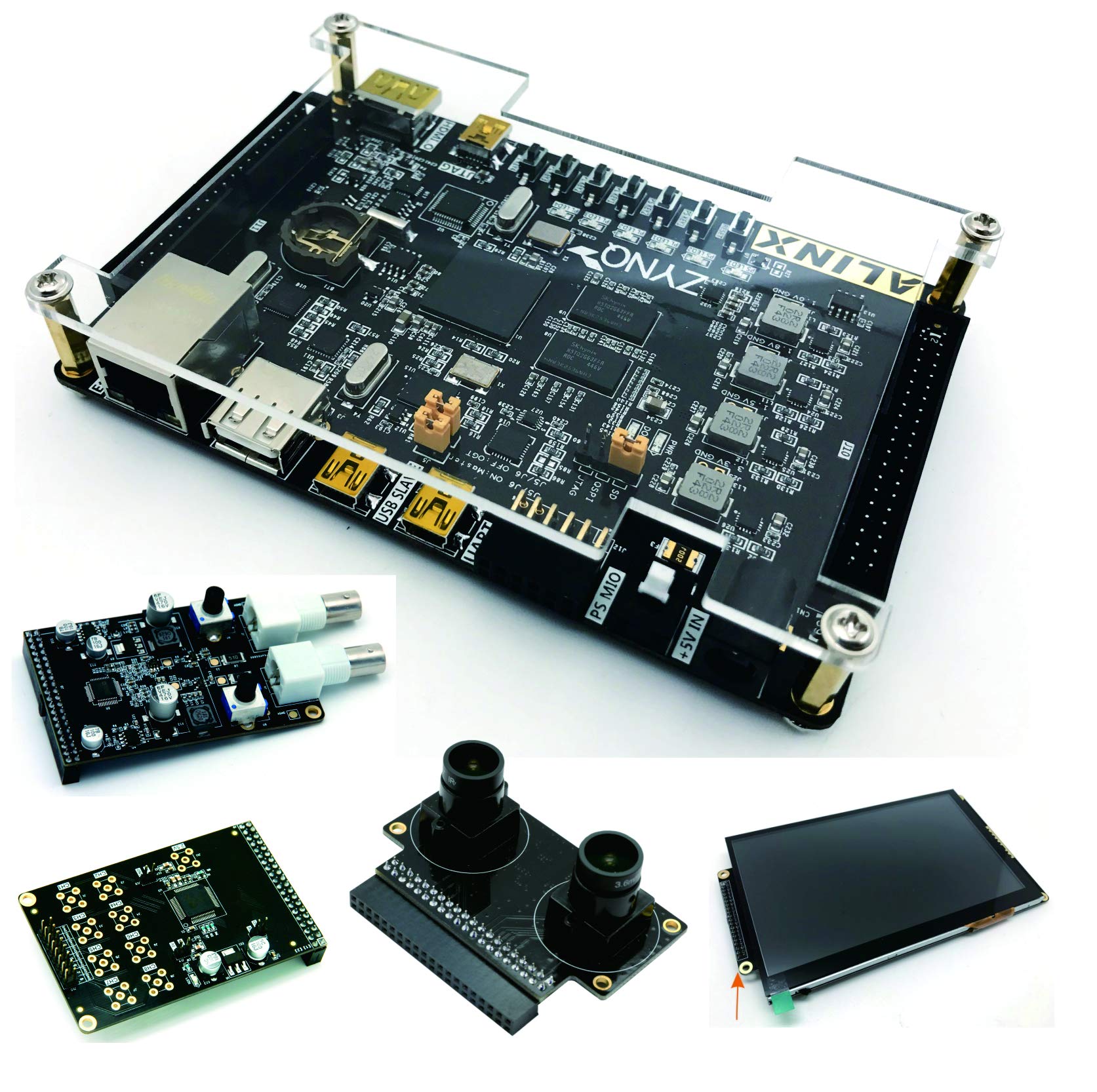 ALINX Brand Xilinx Zynq-7000 ARM/Artix-7 FPGA SoC Development Board Zedboard (AX7020, FPGA Board with DA/AD/Camera/LCD Module)