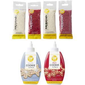 wilton red and white cookie decorating set, 6-piece