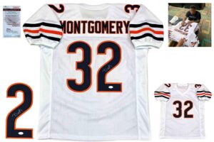 david montgomery autographed signed jersey - white - jsa authentic