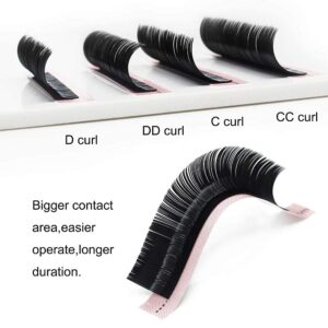 QUEWEL Eyelash Extensions Ellipse Flat 0.15mm Curl D Mix-9-16mm Matte Black|0.15/0.20mm Curl C|CC|D|DD Mix-8-15mm Mix-9-16mm Single 8-18mm|(0.15 D Mix9-16)