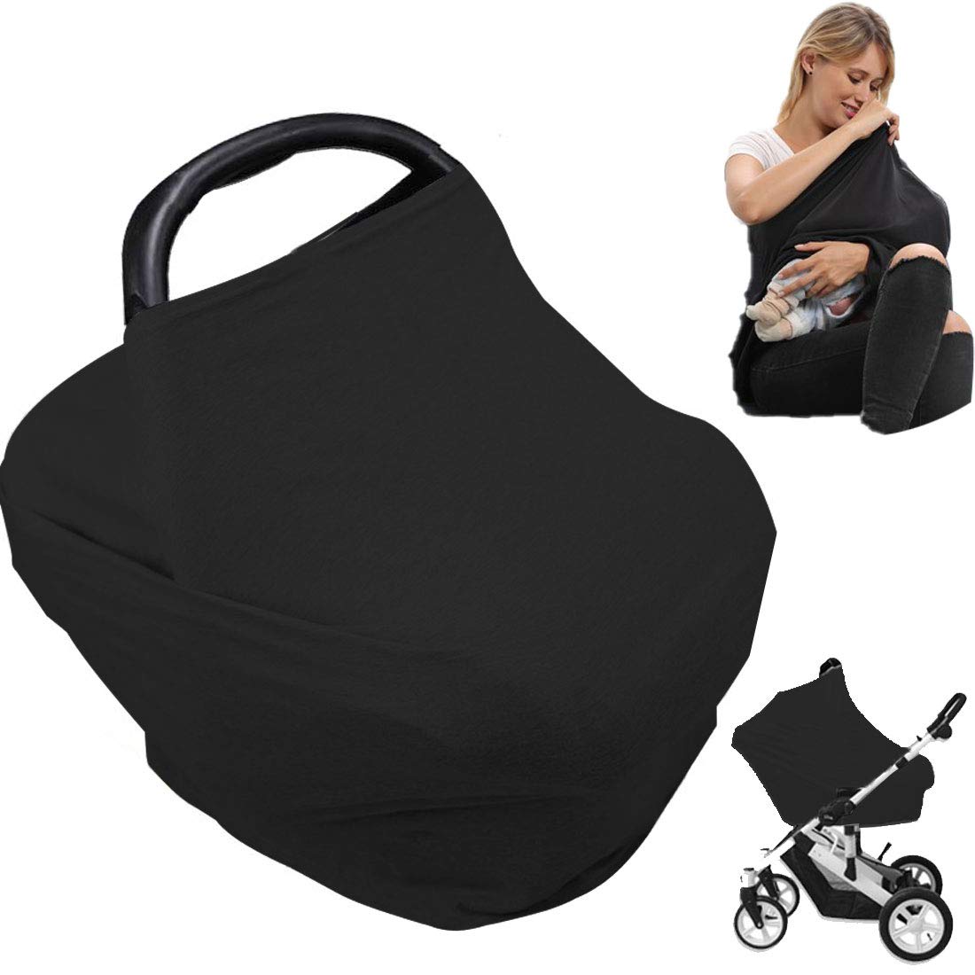 Nursing Cover for Baby Breastfeeding, Newborn Essentials Breathable Car Seat Covers up for Babies Boy Girl Infant Added Privacy for Carseat Canopy New Mom Must Haves Stuff Shower Gifts Registry Search