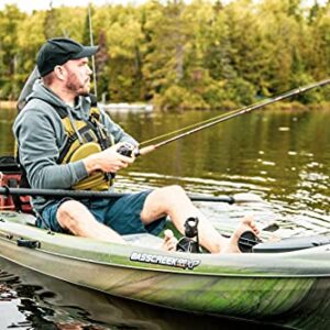 Pelican - Basscreek 100XP Fishing Kayak - Sit-On-Top Kayak - Lightweight one Person Kayak - 10 ft,Olive Camo