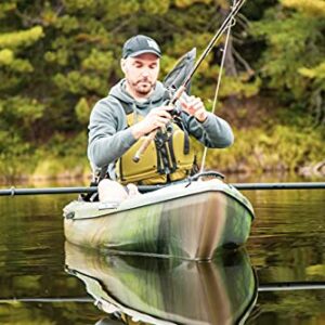 Pelican - Basscreek 100XP Fishing Kayak - Sit-On-Top Kayak - Lightweight one Person Kayak - 10 ft,Olive Camo