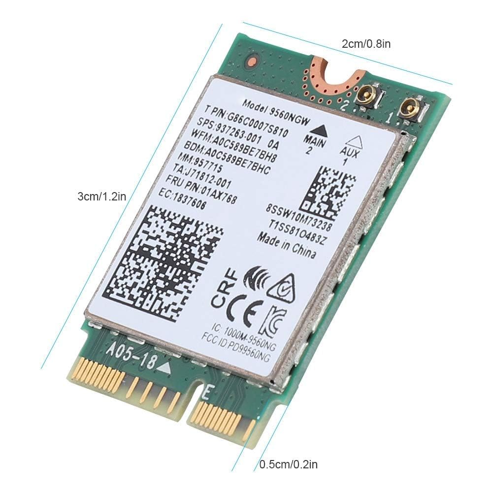 Wireless WiFi Card for Intel 9560AC NGW, 1730Mbps 2.4G/5G Dual Band Bluetooth 5.0 Network Card for Samsung/Dell/Sony/ACER/ISUS/MSI/Clevo/Terransforce/Hasee