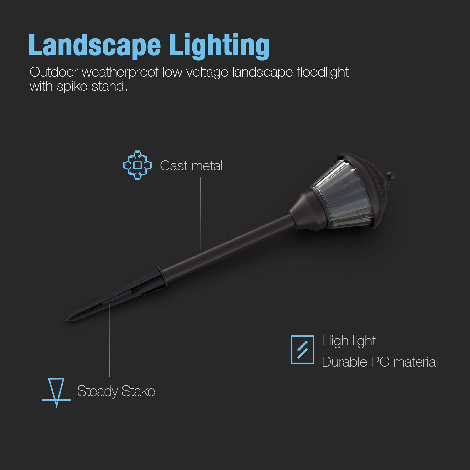 GOODSMANN Pathway Lights 1.5W LED 8PK Outdoor Low Voltage Landscape Lighting Kits 100Lumen Hardwired Path Lights 3000K Warm White Metal 12V Bronze Electric Sidewalk Walkway Lights with Cable Connector