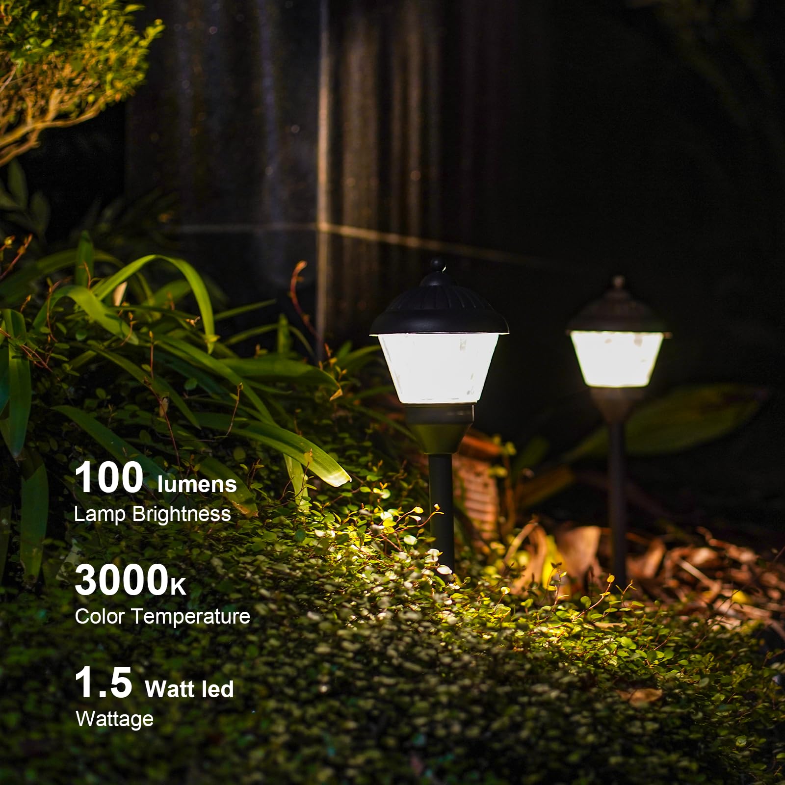 GOODSMANN Pathway Lights 1.5W LED 8PK Outdoor Low Voltage Landscape Lighting Kits 100Lumen Hardwired Path Lights 3000K Warm White Metal 12V Bronze Electric Sidewalk Walkway Lights with Cable Connector