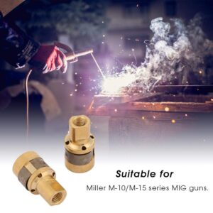 Hilitand 5PCS Welding Gun Tip Adapters, 169716 Brass Gas Diffuser Welding Accessory for Miller M-10/15 Hobart MIG Welding Gun