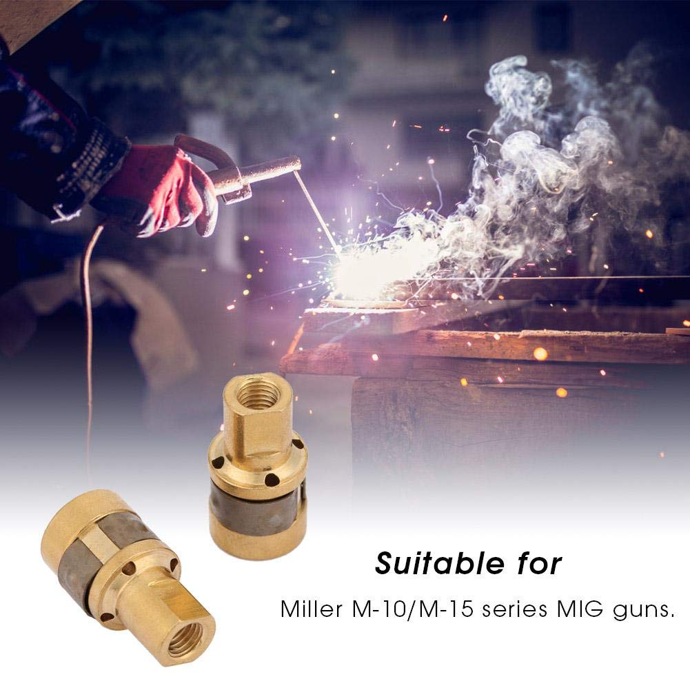 Hilitand 5PCS Welding Gun Tip Adapters, 169716 Brass Gas Diffuser Welding Accessory for Miller M-10/15 Hobart MIG Welding Gun