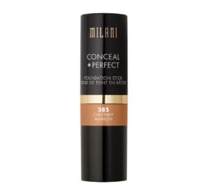 milani conceal + perfect foundation stick - chestnut (0.46 ounce) vegan, cruelty-free cream foundation - cover under-eye circles, blemishes & skin discoloration for a flawless finish