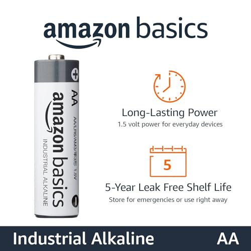 Amazon Basics 300-Pack AA Alkaline Industrial Batteries, 1.5 Volt, 5-Year Shelf Life