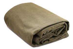 whiteduck canvas tarp heavy duty waterproof 18 oz. mold & uv resistant, rustproof grommets, industrial & commercial cloth tarp (cut size: 7'x9', finished size: 6'6" x 8'6", olive)…