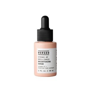 versed stroke of brilliance brightening serum - discoloration correcting serum with vitamin c + licorice root to even skin tone - firming, hydrating, and strengthening skin care - vegan (1 fl oz)