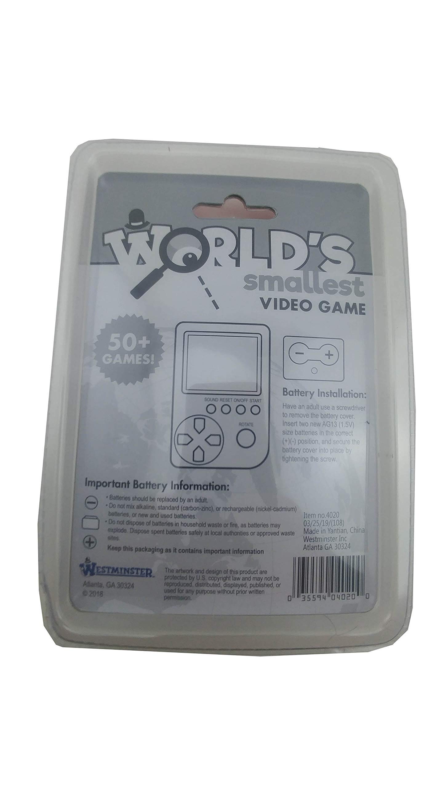 Westminister Worlds Smallest Handheld Video Game 50+ Arcade Games