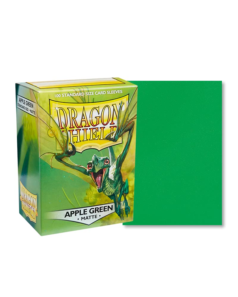 Dragon Shield 100 Count Standard Size Matte Deck Protector Sleeves (Matte Apple Green)