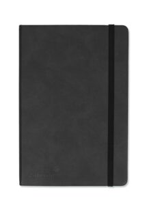 silvine a5 executive soft feel notebook black. 160 pages (80 sheets) ruled with 5mm squares. ref 197x (148 x 212mm)