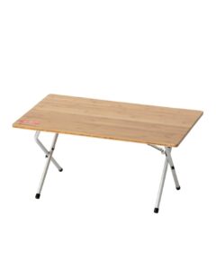 snow peak single action table low, lv-100tr, designed in japan, made of laminated bamboo, for indoor outdoor use, lifetime product guarantee