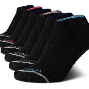 Nautica Women's Low Cut Cushioned Moisture Control Athletic Socks (6 Pack), Size 4-10, Black