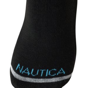 Nautica Women's Low Cut Cushioned Moisture Control Athletic Socks (6 Pack), Size 4-10, Black