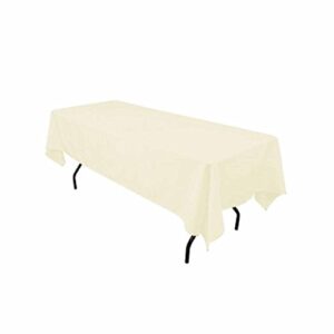 runner linens factory rectangular polyester tablecloth 60x102 inches (ivory)