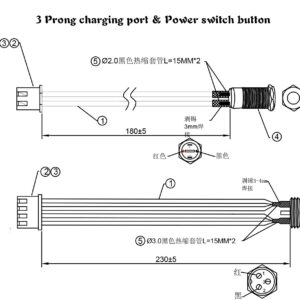 GLDYTIMES Hoverboard Charging Port Replacement for Swegway Swagtron Swagboard CHO etc. Smart Self-Balancing Scooter (4 Prong 3 pin)