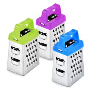 goodfeer mini cheese grater, 3 pieces stainless steel small box graters for kitchen slicer cheese/ginger/vegetable,pack of 3