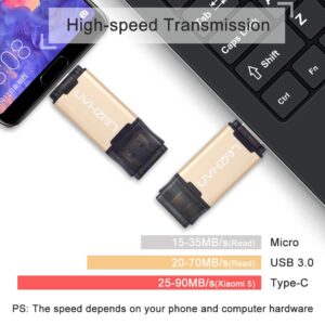 128GB 3in1 USB Flash Drive for Android Phone (Both Micro and Type-C),USB 3.0 3-in-1 128GB Photo Stick for Samsung Galaxy Note 10, S10,Note 9, S9, S8,S7,S6,S5, Google Pixel USB Drive