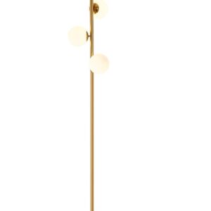 Dellemade LED Floor Lamp,3 Glass Globes Floor Light,LED Bulbs Included,Golden