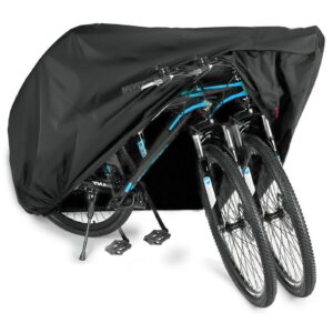 waekiytl bike cover waterproof outdoor xl xxl bicycle cover for 2 bikes oxford fabric rain sun uv dust wind proof motorcycle covers for mountain road electric bike tricycle cruiser - black xxl 420d