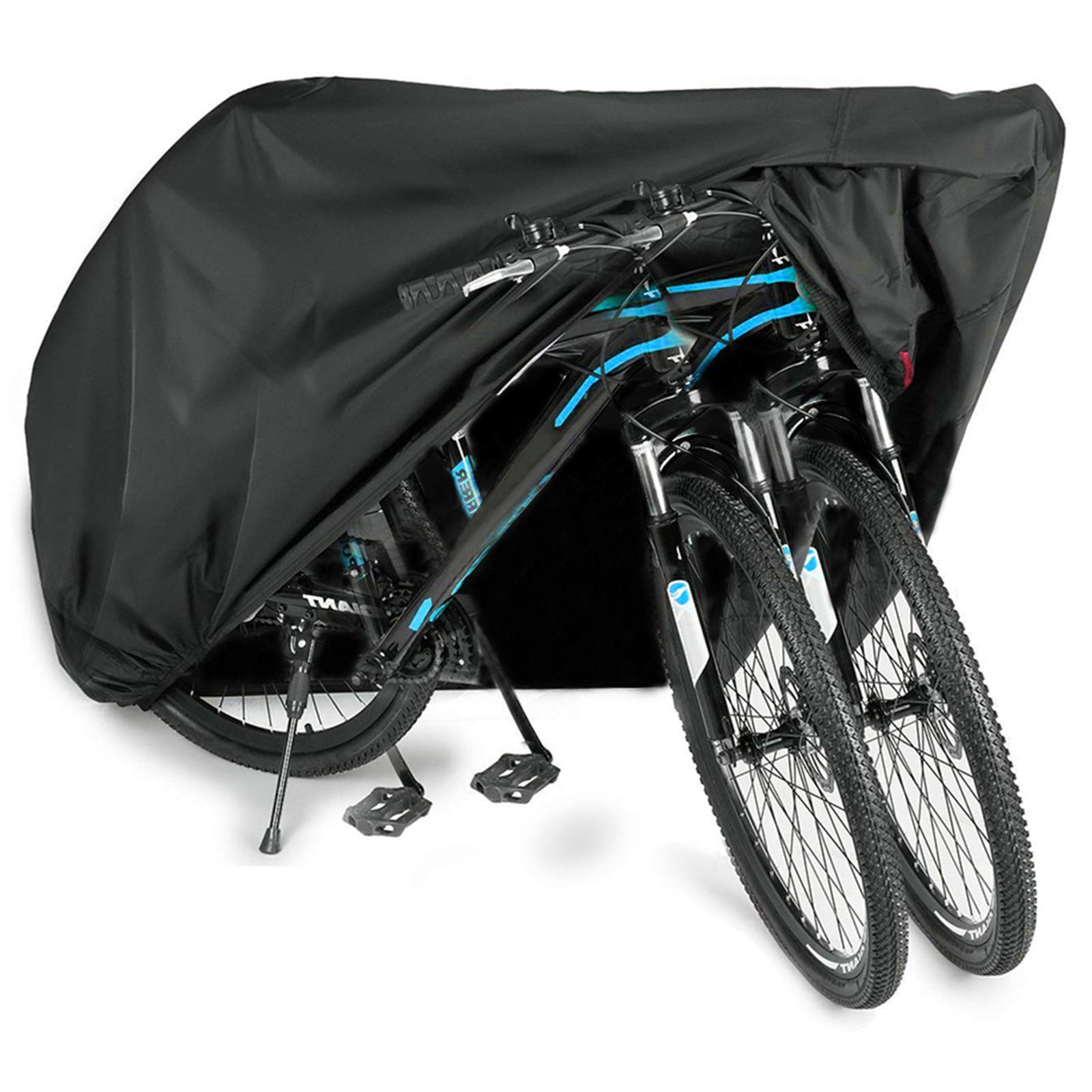 WAEKIYTL Bike Cover Waterproof Outdoor XL XXL Bicycle Cover for 2 Bikes Oxford Fabric Rain Sun UV Dust Wind Proof Motorcycle Covers for Mountain Road Electric Bike Tricycle Cruiser - Black XXL 420D