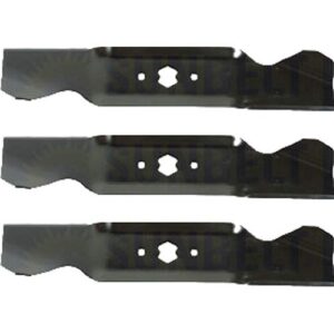 (3 pack) premium high lift - notched replacement xht lawn mower blade fits toro/wheel horse 1120304 | 16.25" x 3" / h pattern hole