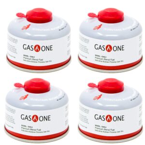 gasone camping fuel blend isobutane fuel canister 100g (4 pack)