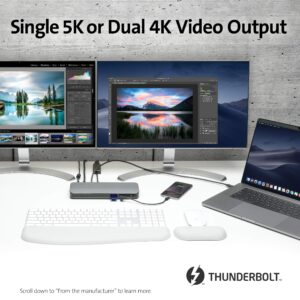 Thunderbolt 3 Dock for MacBooks (OS 10.14 and Later) and Windows laptops Equipped with Thunderbolt 3 (Lenovo Dell HP Acer, Asus, MSI, Razer, and More)