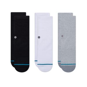 stance icon crew st kids socks [3 pack] (large)