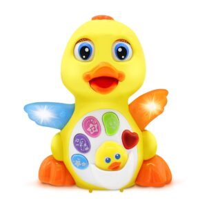 stone and clark dancing easter duck w/lights and music – toddler learning & crawling baby toys – baby musical and light up toys for 1 year old boy & girl