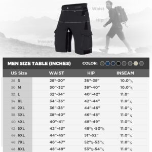 XKTTAC Men's Outdoor Quick Dry Lightweight Stretch Cargo Shorts for Hiking, Tactical, Casual, Fishing, Golf, Camping, Travel with 6 Pockets (Black, XX-Large)