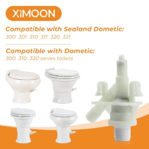 Ximoon 385311641 RV Toilet Valve Replacement Kit for Dometic 300 310 320 Toilets & Sealand Marine Toilet - White